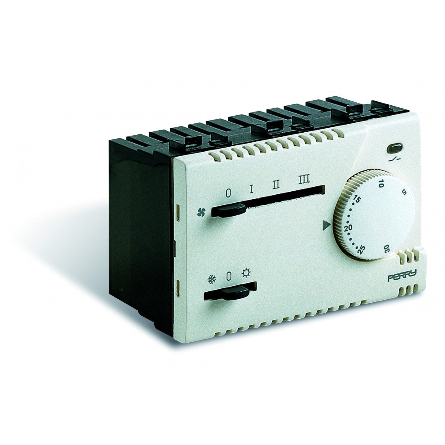 TERMOSTATO PER FAN COIL DA INCASSO BIANCO - PERRY ELECTRIC 1TITEF365/MC - Elergy.it